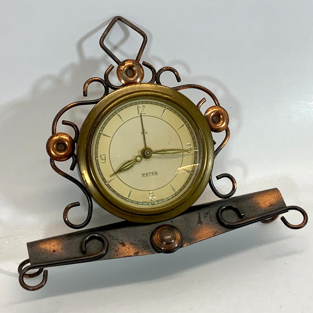 Dresser/mantle Clock | German Peter Clock | Metal 1960s/70s Clock - Etsy