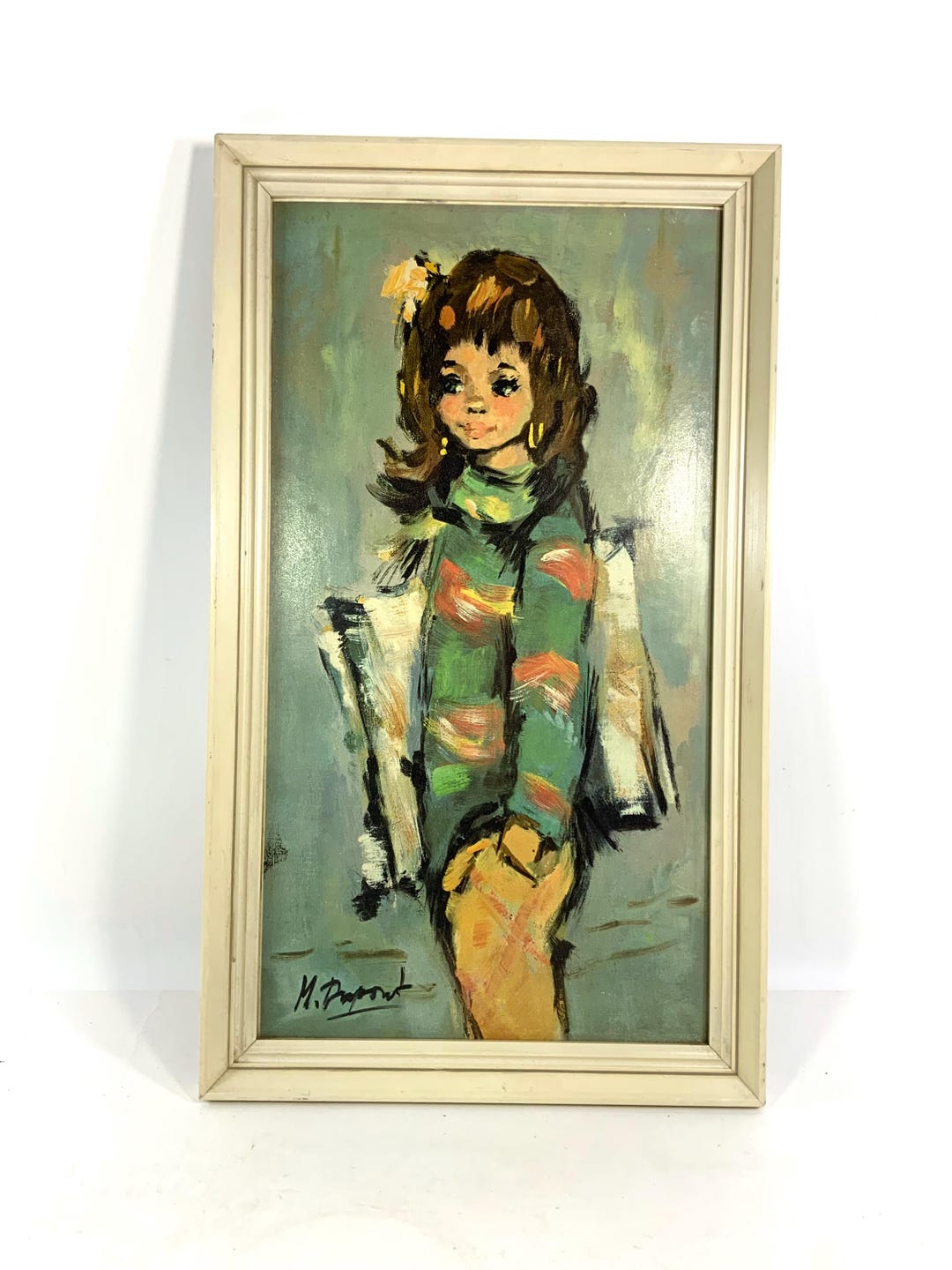 1966 M. Dupont | Girl With Drawing Folder Under Her Arm Print on Panel ...
