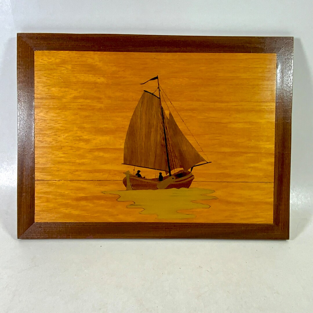 Handmade Wood Carving From 1965 Dutch Flat-bottomed Boat Sailing Ship ...