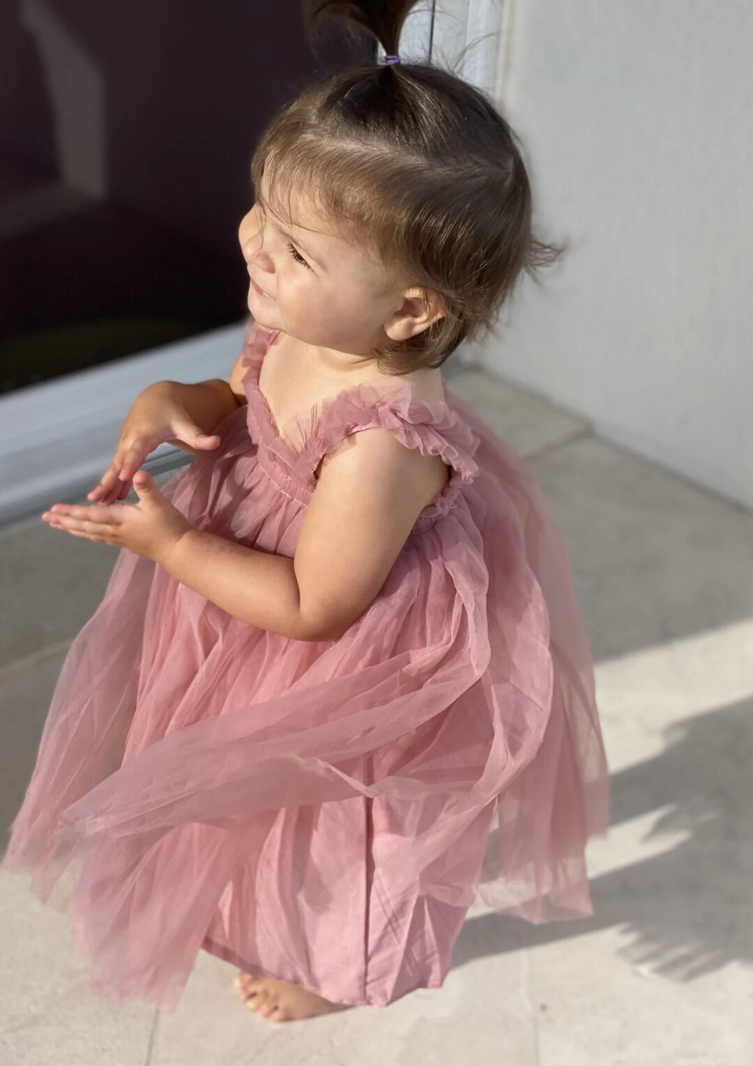 9m - 5Y Dusty Pink Dress, Tulle Dress Pink Baby, First Birthday Dress ...