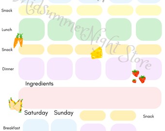 Weekly Meal Prep Template - Etsy
