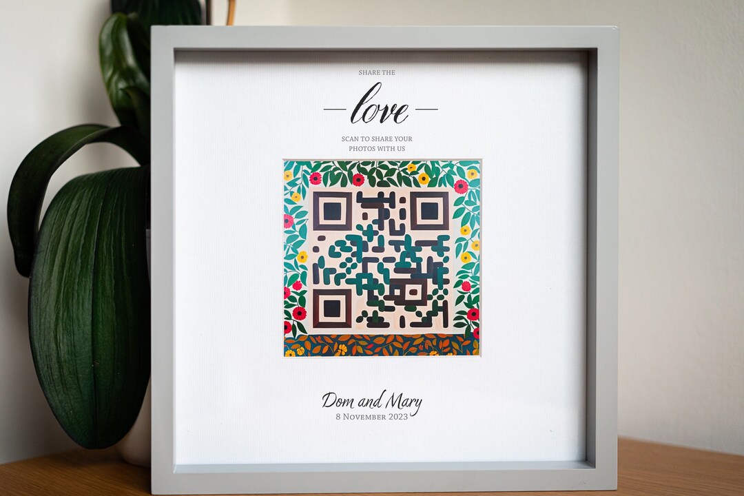 Custom QR Code: Wedding / Asbtract Floral print Wifi Guest Book ...