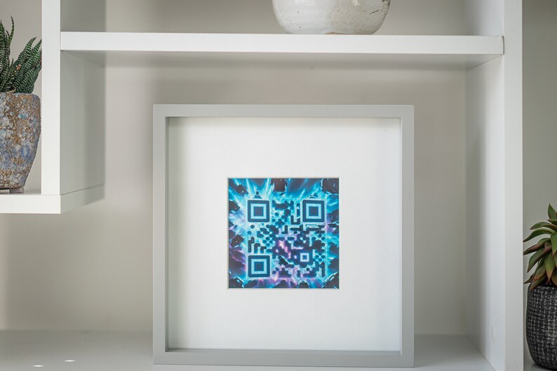 Personalised Spaceship QR Code Art print Link to Wifi , Web or ...