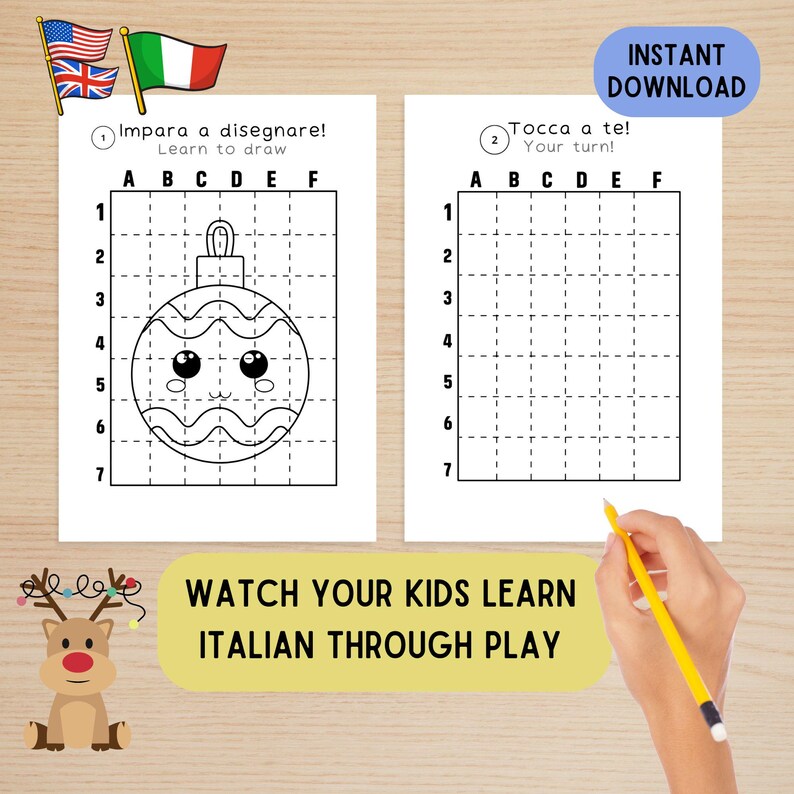 Printable Christmas Activity Sheets in Bilingual Italian, Christmas ...