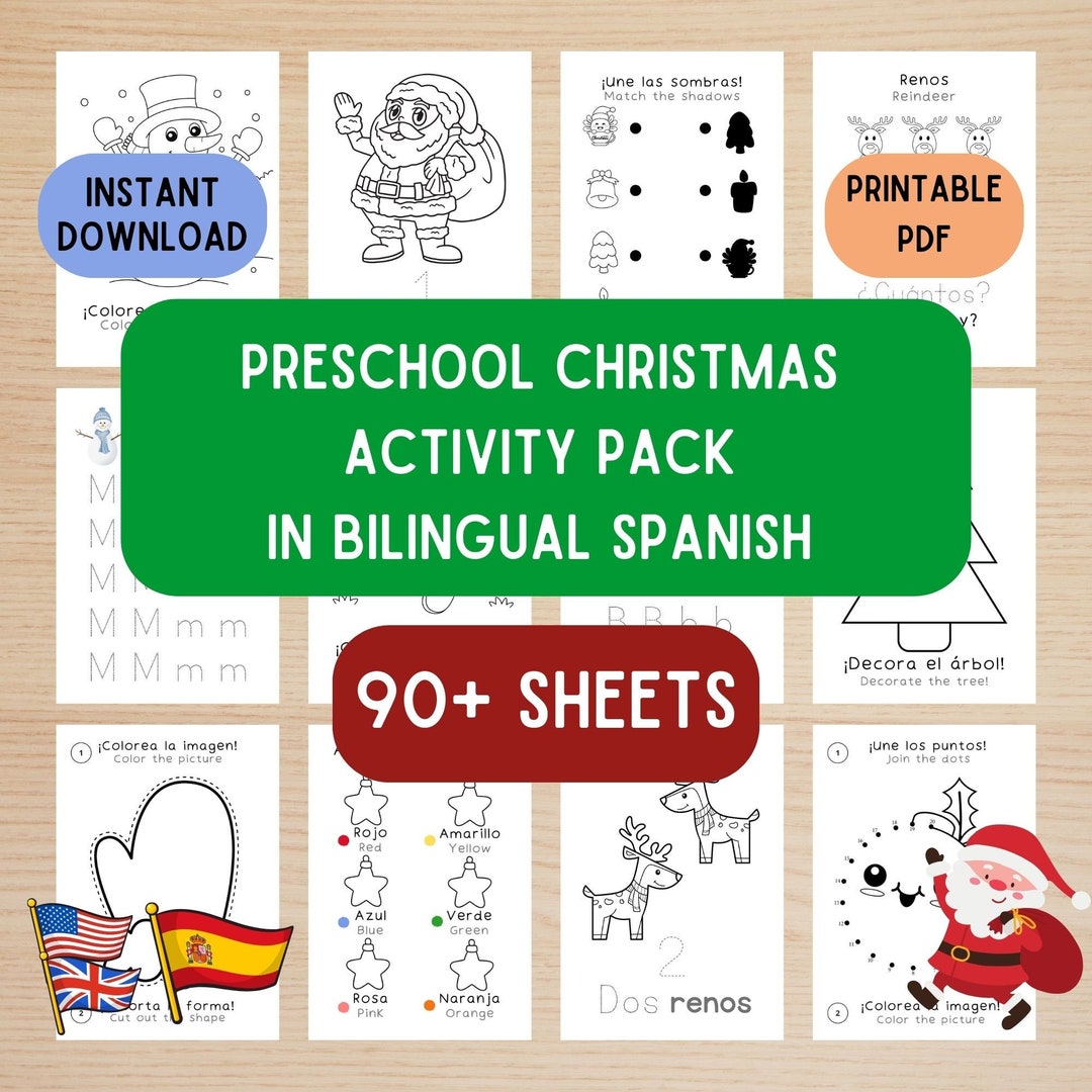 Preschool Christmas Activities in Bilingual Spanish, Christmas Activity ...
