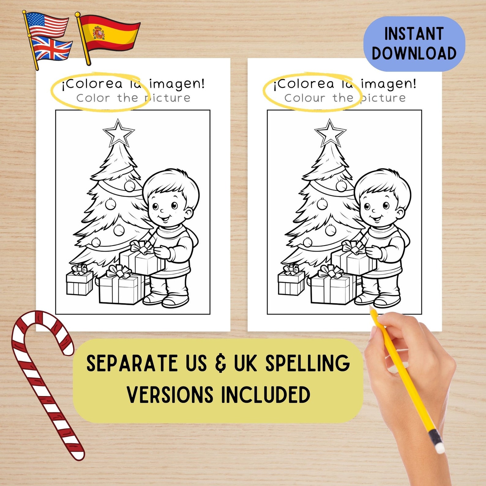 Printable Christmas Activities in Bilingual Spanish, Christmas ...