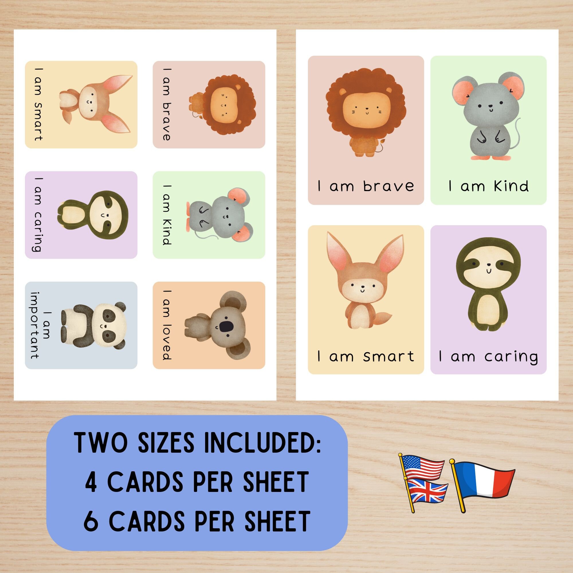Bilingual French Affirmation Cards for Kids, Affirmational Printable ...
