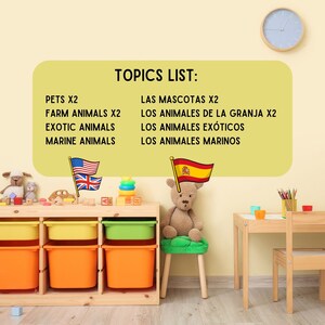 English Spanish Animal Languages Posters, Educational Decoration Poster ...