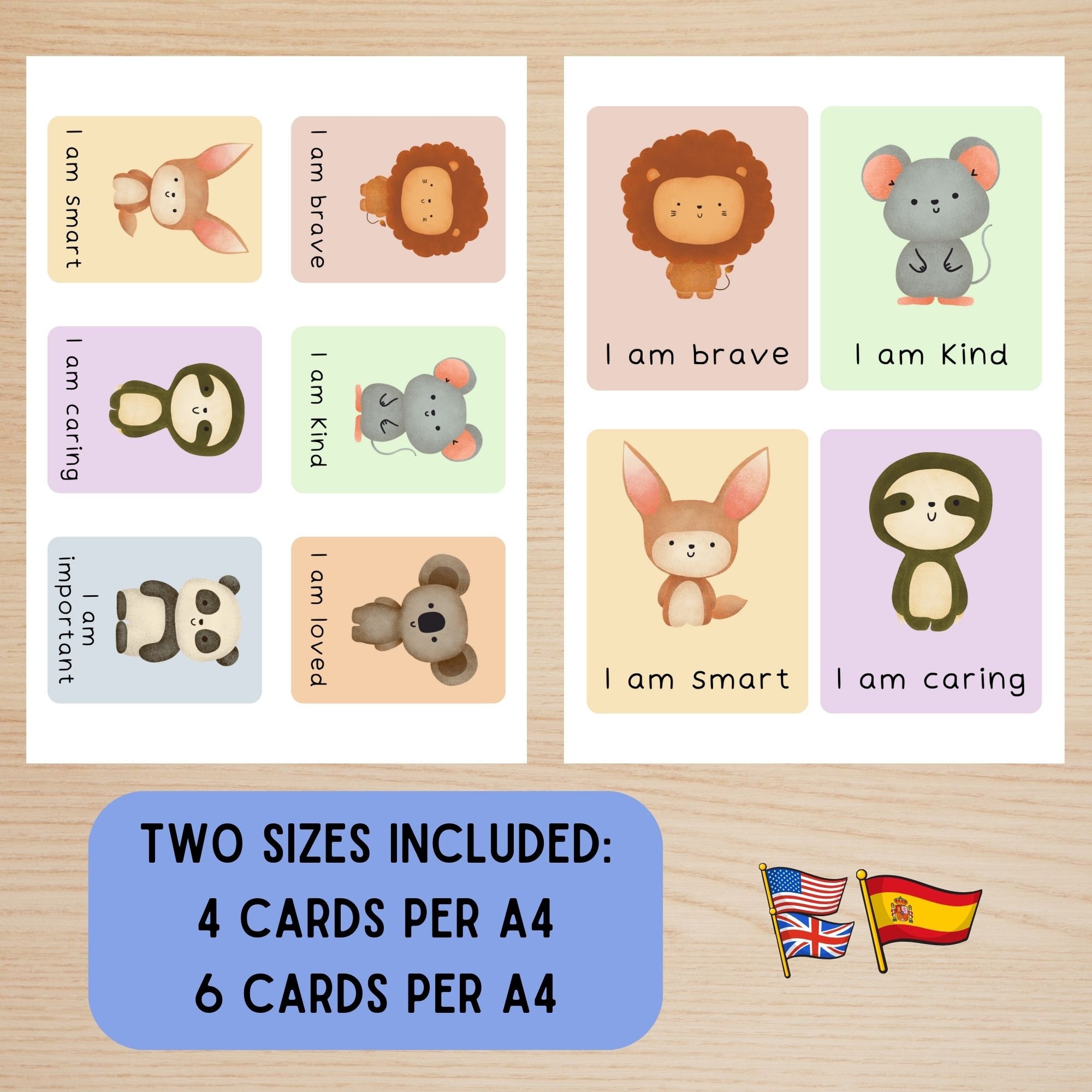 Bilingual Spanish Affirmation Cards for Kids, Affirmational Printable ...