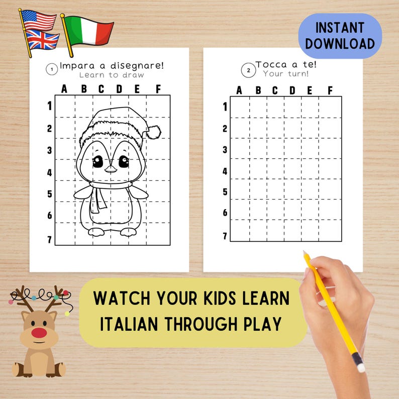 Printable Christmas Activity Sheets in Bilingual Italian, Christmas ...