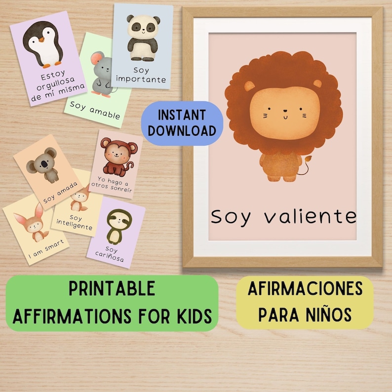 Spanish Affirmations for Kids, Para Niños, Decoración De Pared ...