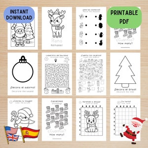 Printable Christmas Activities in Bilingual Spanish, Christmas ...