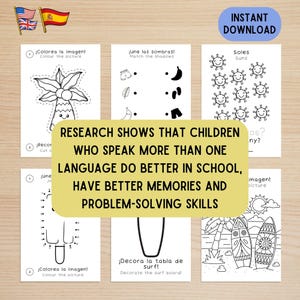 80+ Printable Summer Activity Sheets in Bilingual Spanish, Holidays ...