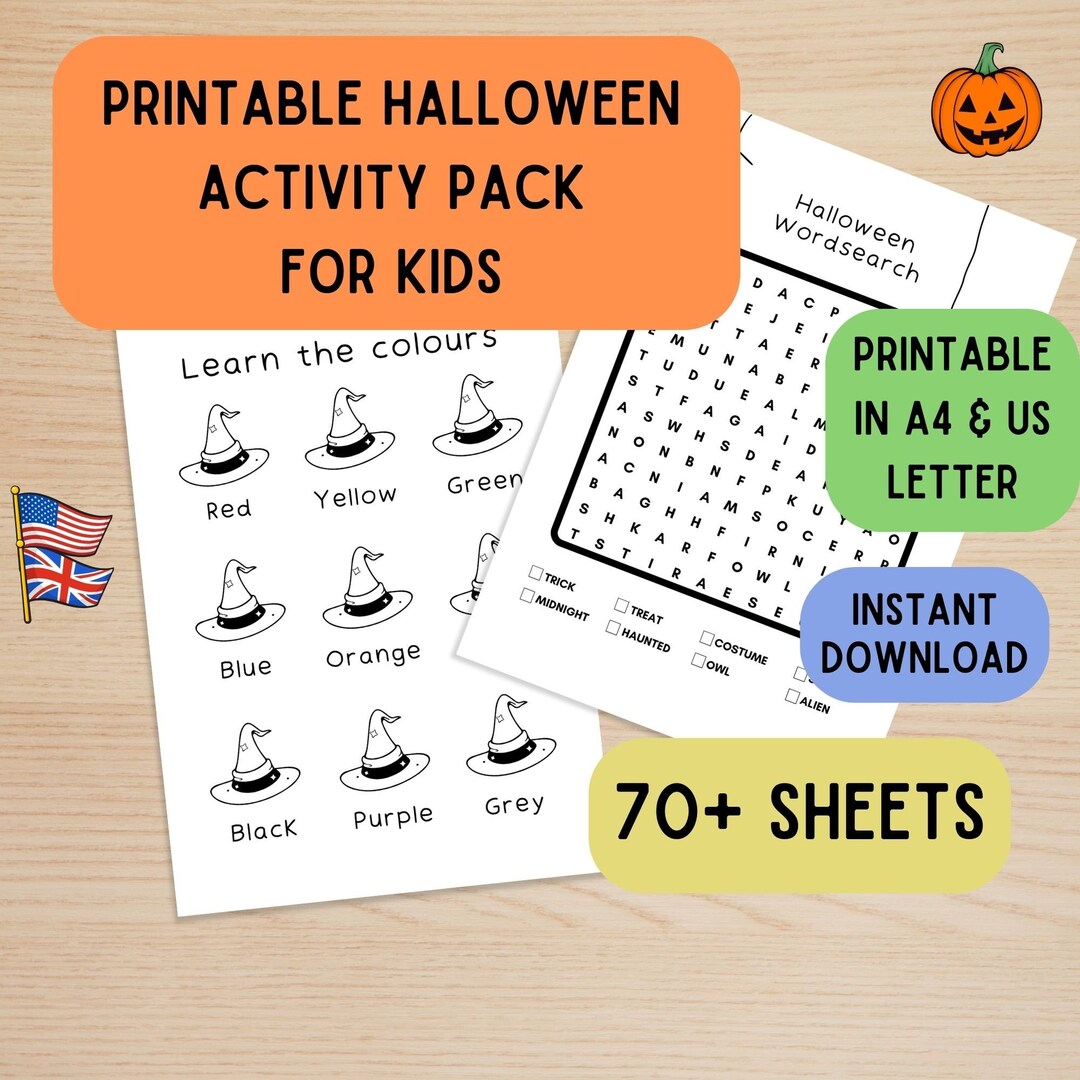 Downloadable Halloween Activities for Kids, Halloween Worksheet Bundle ...