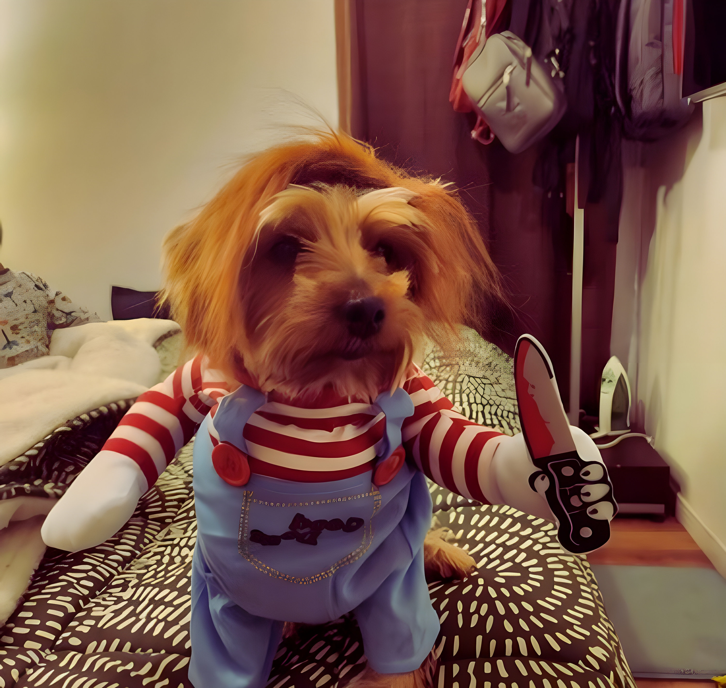Chucky Doll Murderer Halloween Dog Costume Terrifying Viral - Etsy