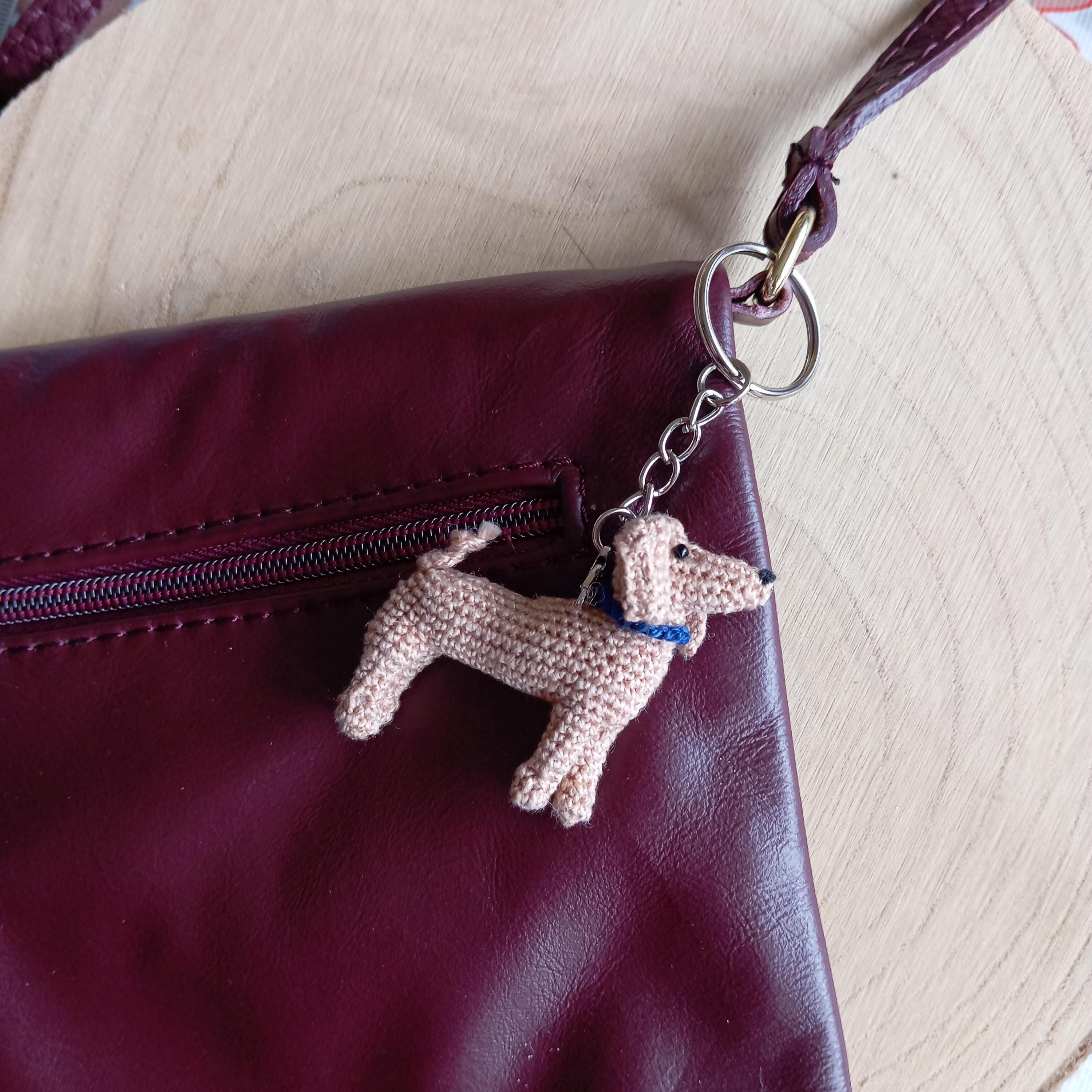 Crochet Dog Keychain: Custom Miniature Animal Bag Charm - Etsy