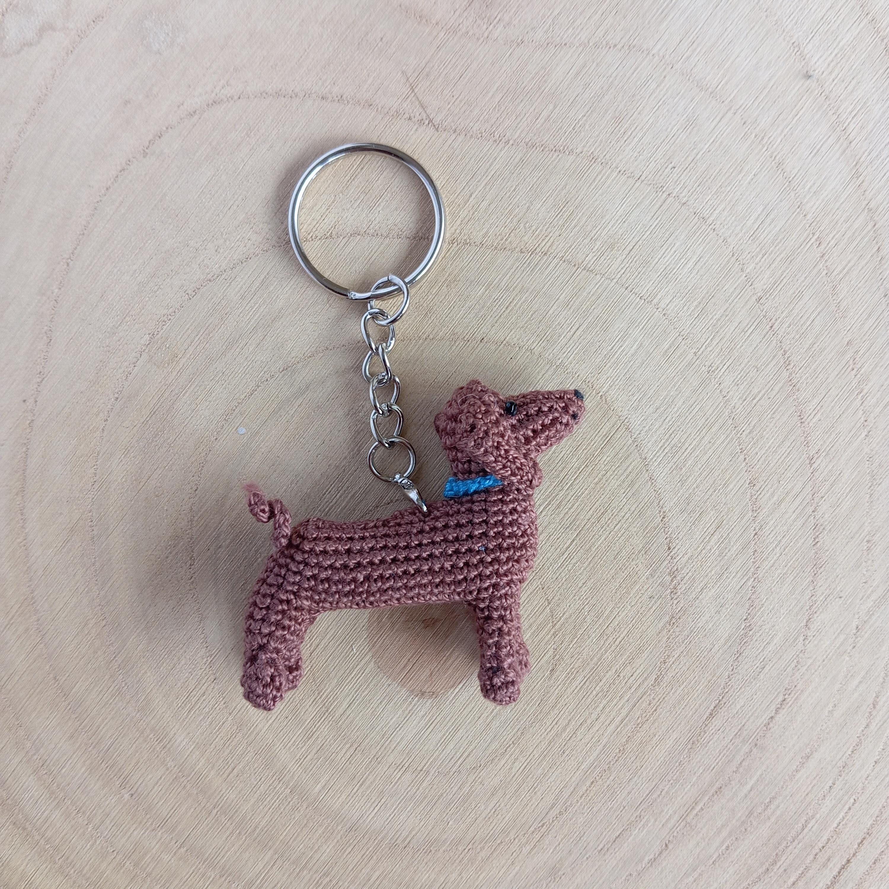Crochet Dog Keychain: Custom Miniature Animal Bag Charm - Etsy