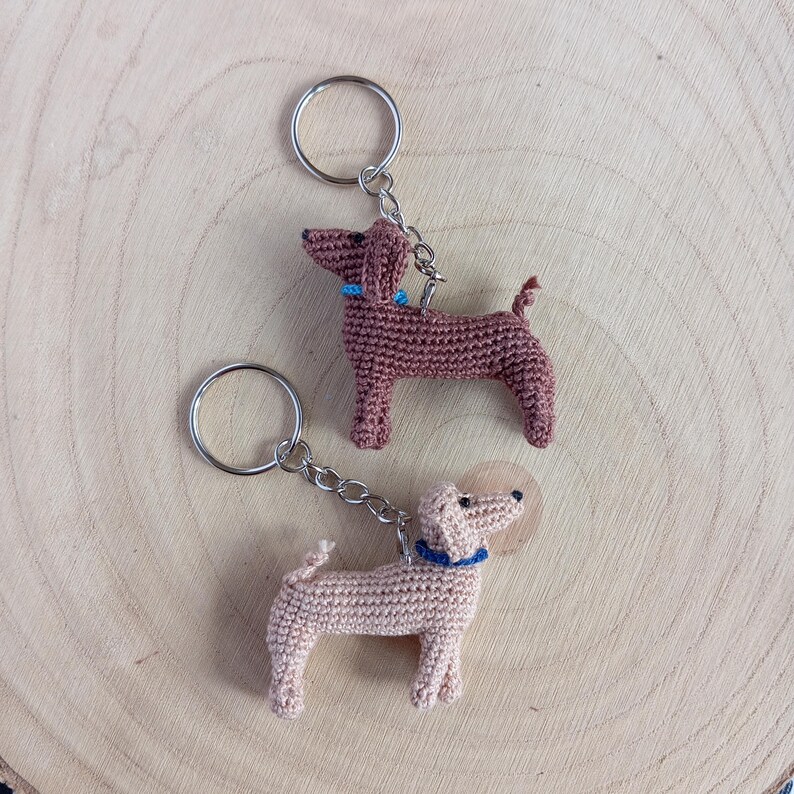 Crochet Dog Keychain: Custom Miniature Animal Bag Charm - Etsy