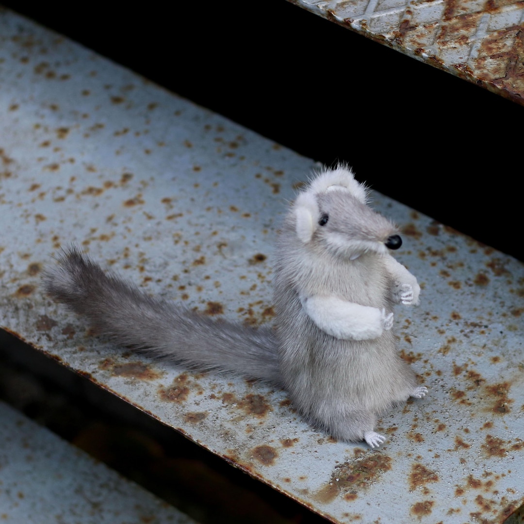 Mink Fur Stuffed Mouse or Rat Toy: Fluffy Tail, Poseable, Handmade - Etsy