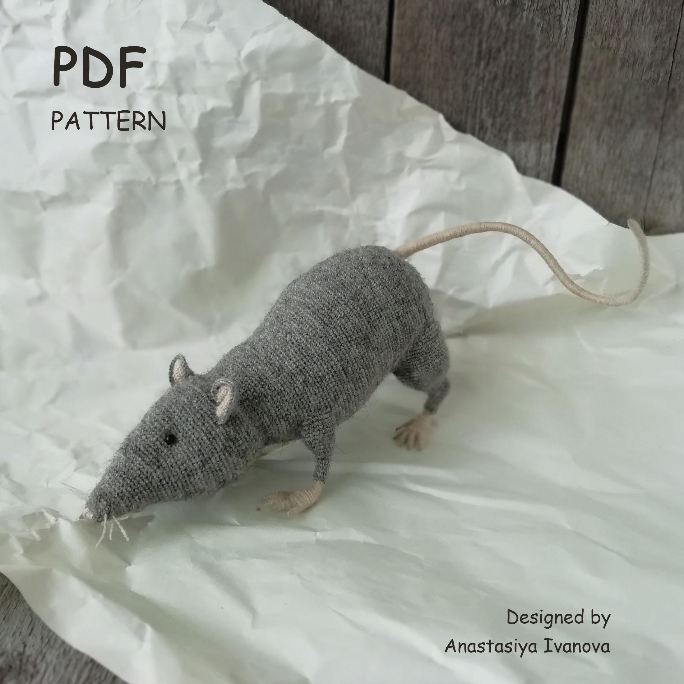 PDF Crochet Pattern. Realistic Rat. Amigurumi Tutorials. English ...