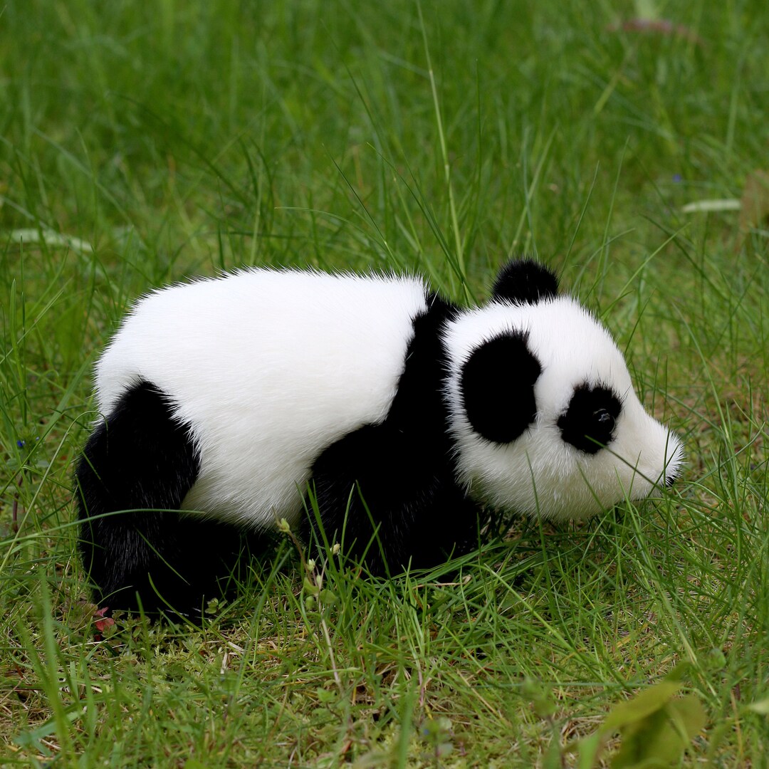 Mink Fur Panda Stuffed Animal: Movable Limbs, Home Decor - Etsy