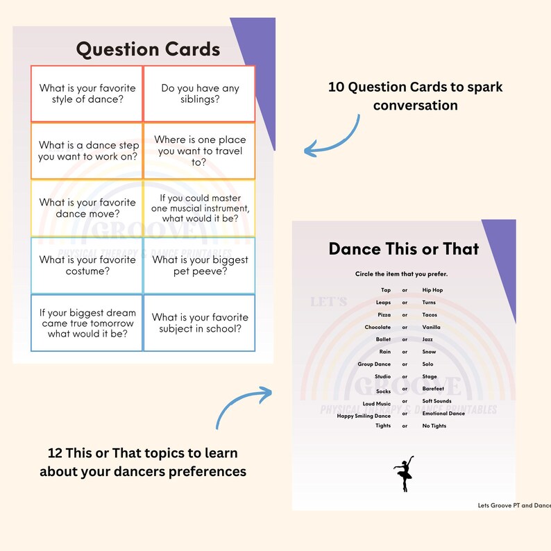 Dance Class Ice Breakers - Etsy