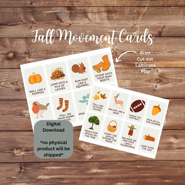 Movement Cards - Etsy