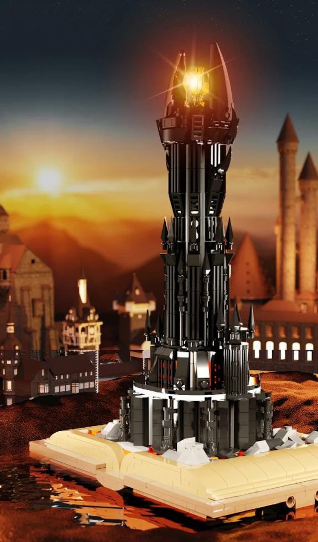 Castle on the Book Lord of the Rings Sauron Eye Building Blocks Unique ...