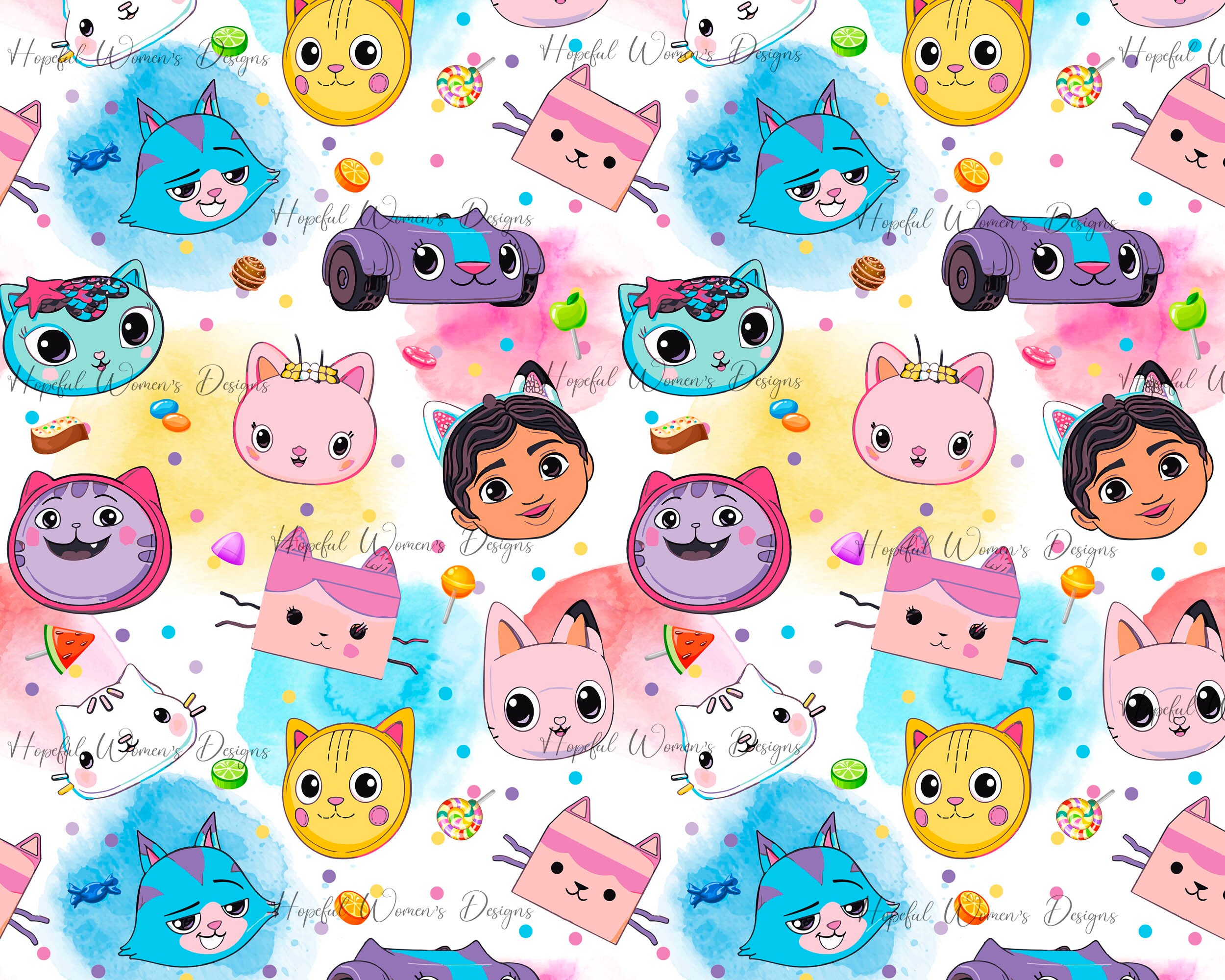 Gabbys Seamless Pattern Dollhouse Seamless Pattern Gabby - Etsy Australia
