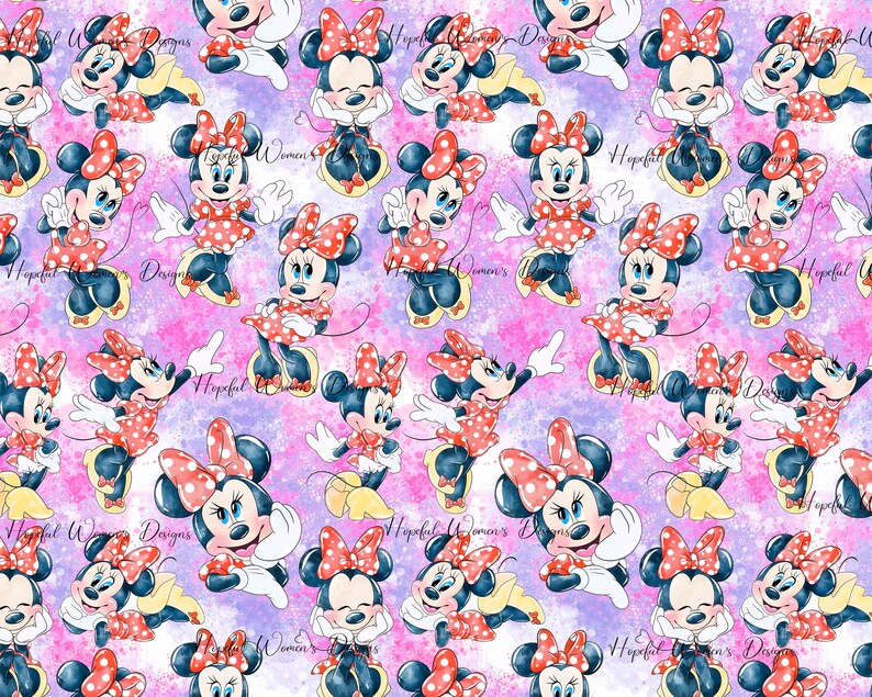 Cartoon Seamless Pattern Minnie Dream Seamless File Minnie - Etsy