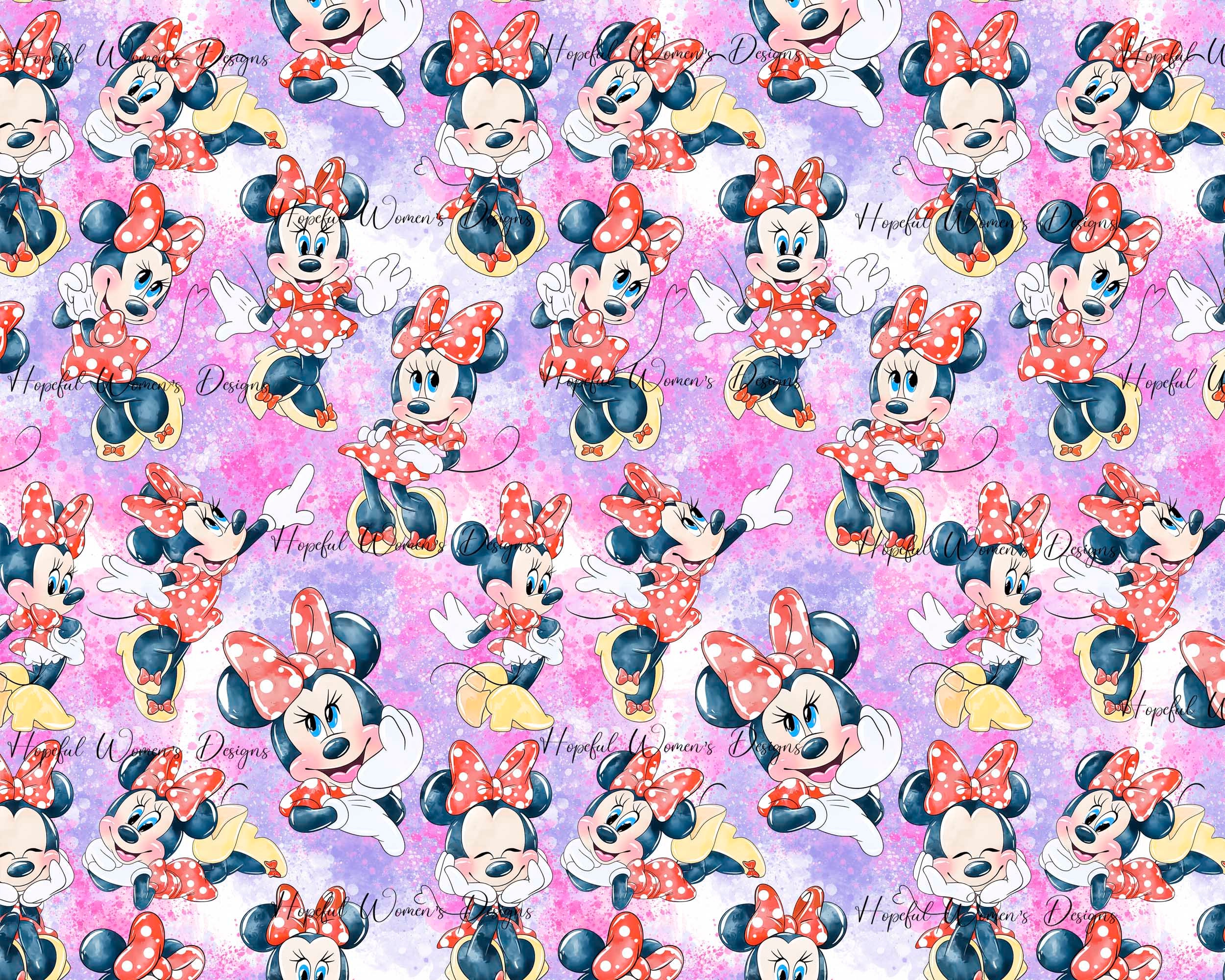 Cartoon Seamless Pattern Minnie Dream Seamless File Minnie - Etsy