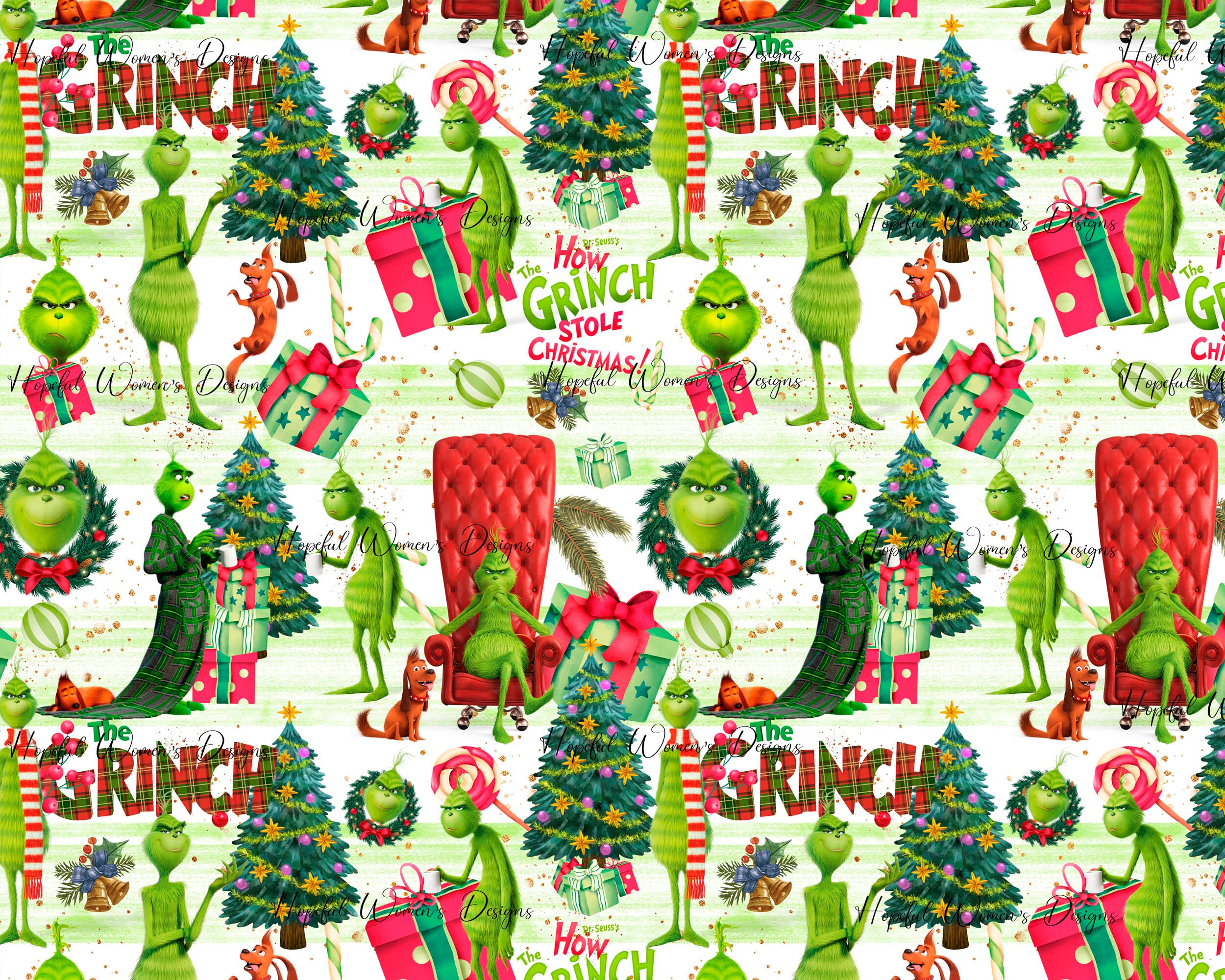 Grinch Seamless Pattern, Christmas Seamless File, Christmas Digital ...
