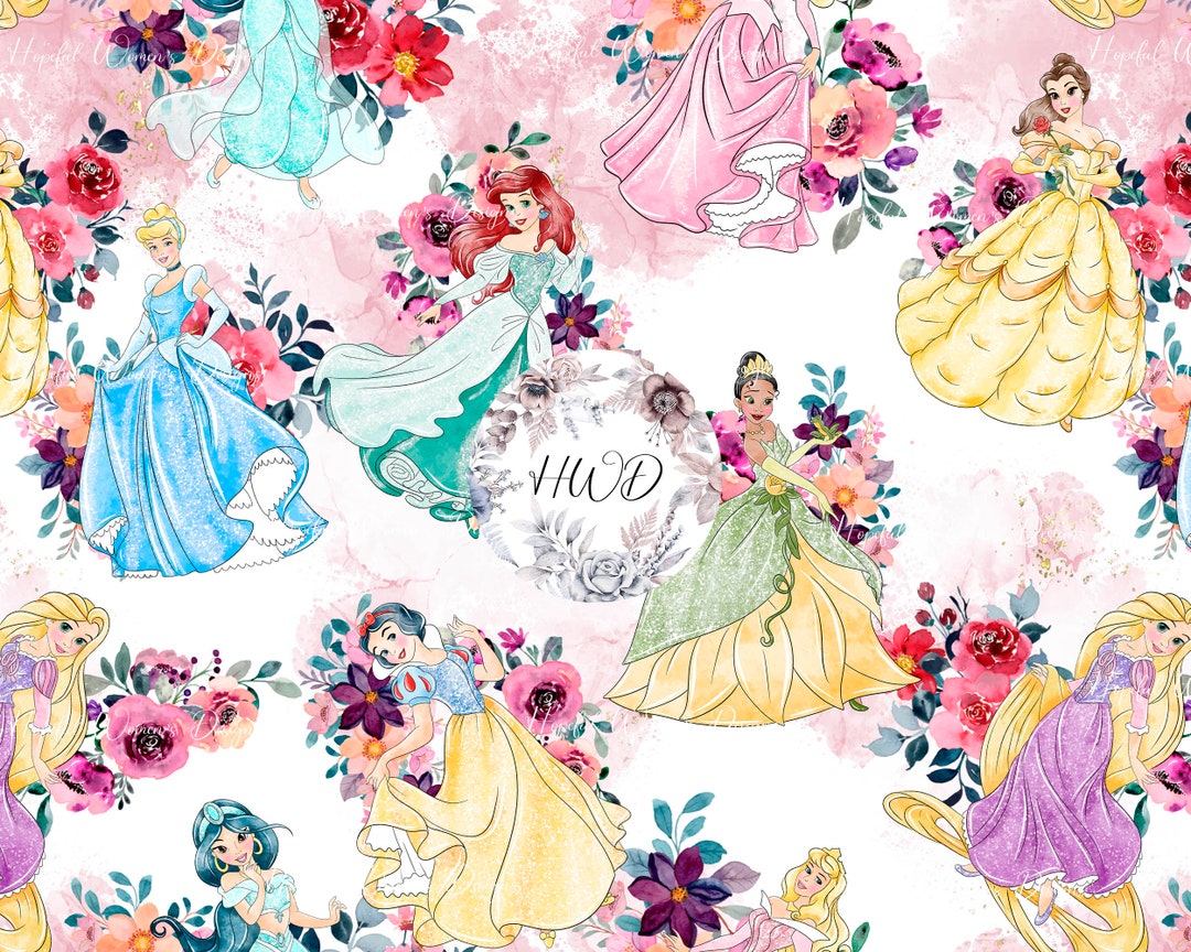 Princesss Seamless Pattern Princess Digital Paper Cartoon - Etsy