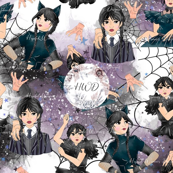 Wednesday Addams Seamless Pattern - Etsy