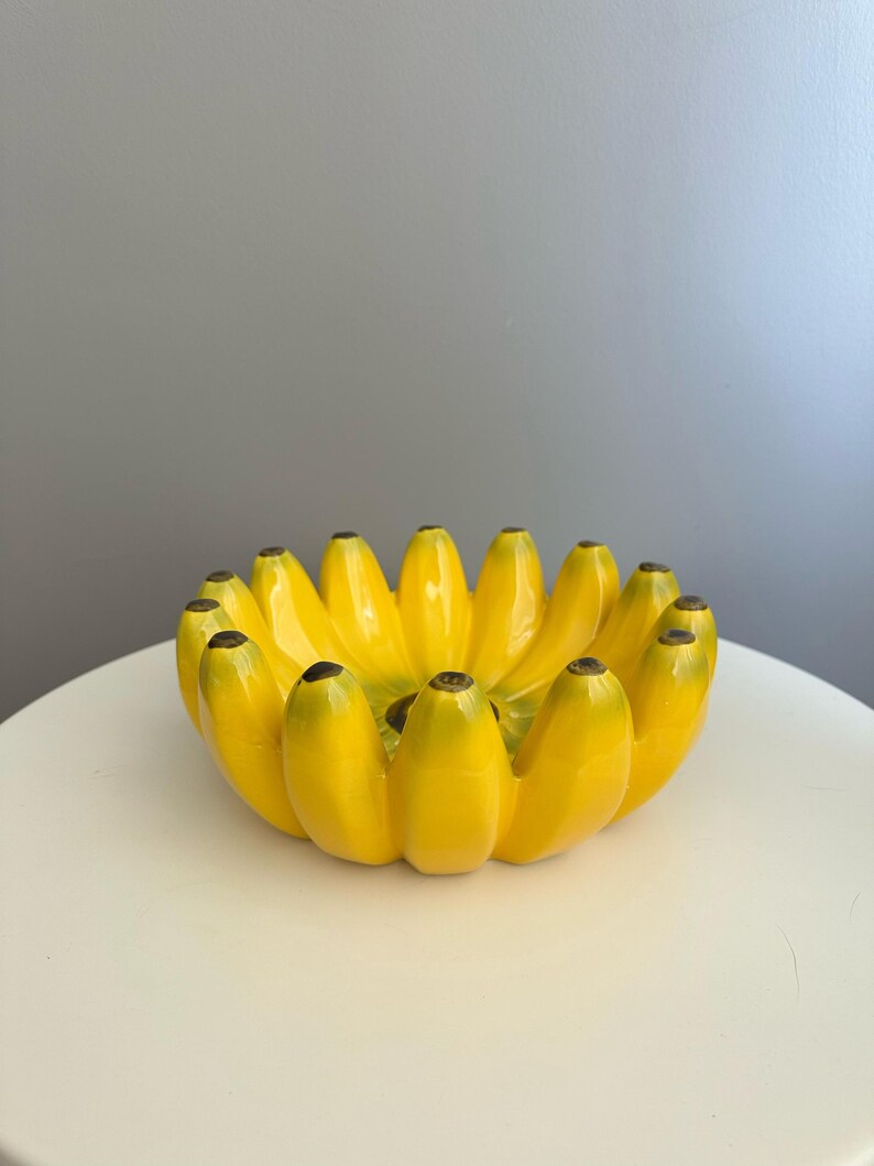 Banana Shaped Ceramic Bowl | Handmade Yellow Fruit Dish for Snacks ...