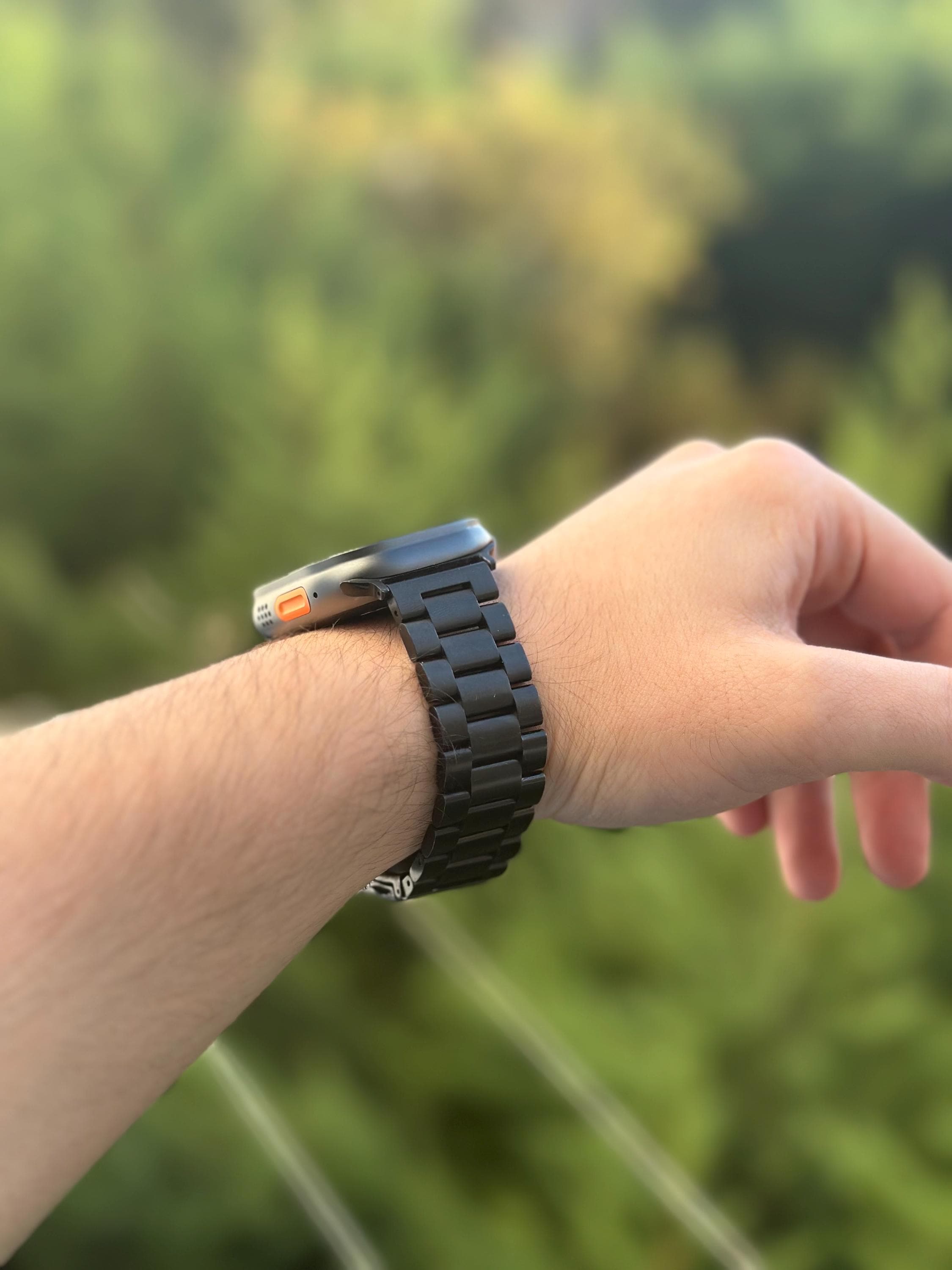 Apple Watch Ultra Band Titanium Color Stainless Steel Mens Apple Watch ...