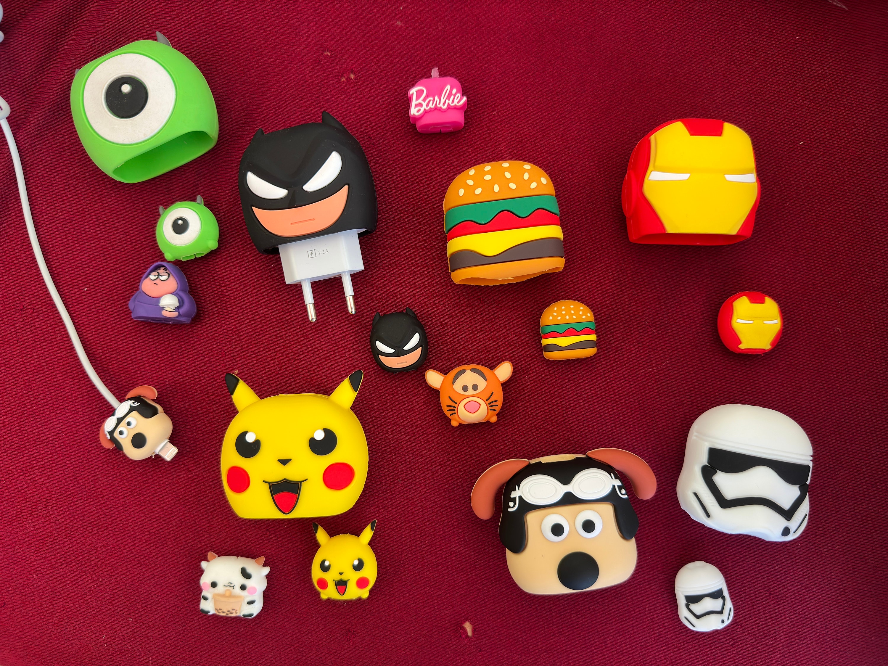 Cartoon Charger Protector Batman/spiderman/pikachu Durable Cable Cover ...