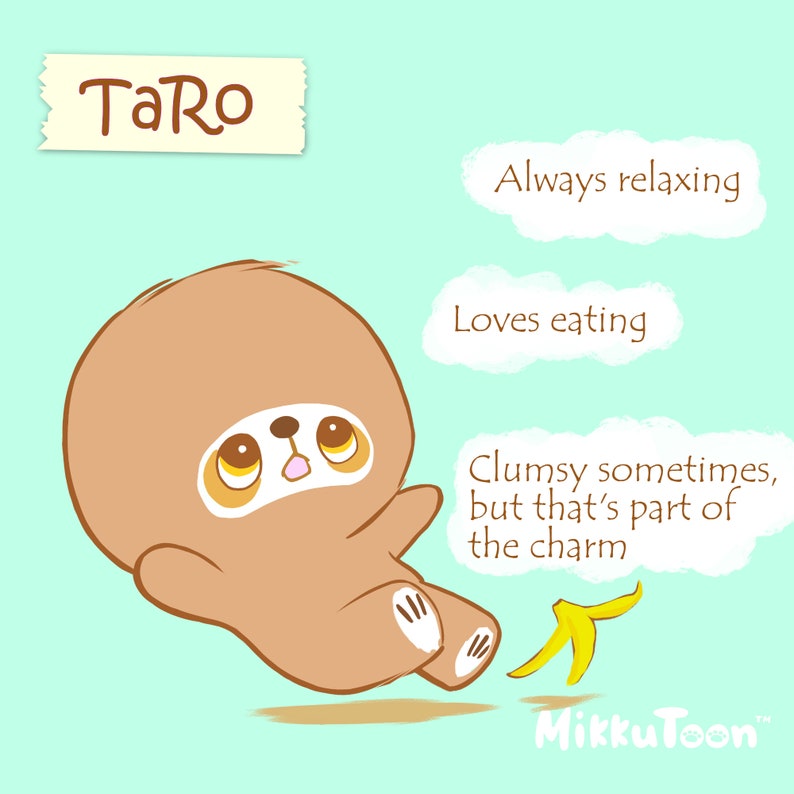 Taro the Sloth | Mikku, Original, Stuffed Animal, Plush Toy, Handmade ...
