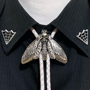 Moth Bolo Tie/ Whiteout - Etsy
