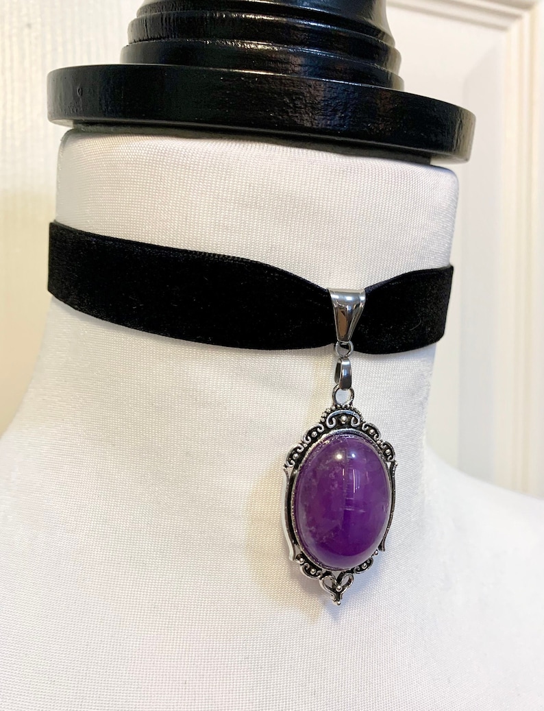 Victorian Gothic Choker With Amethyst - Etsy