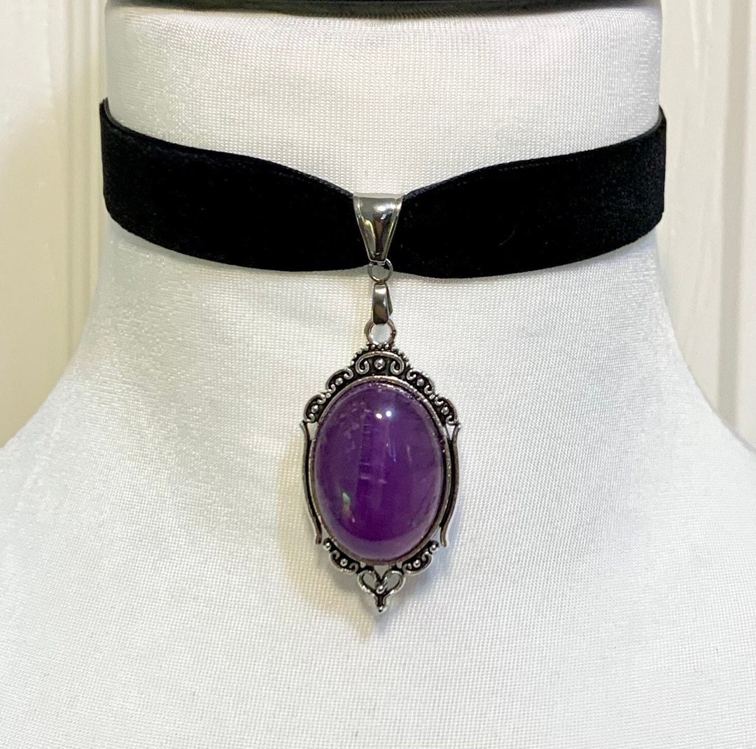 Victorian Gothic Choker With Amethyst - Etsy