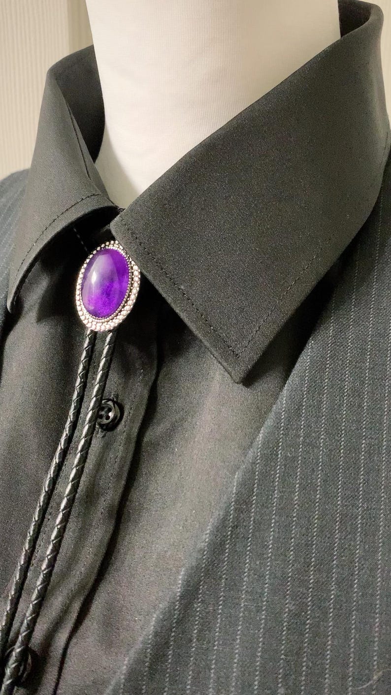 Gemstone Bolo Tie/ Amethyst - Etsy