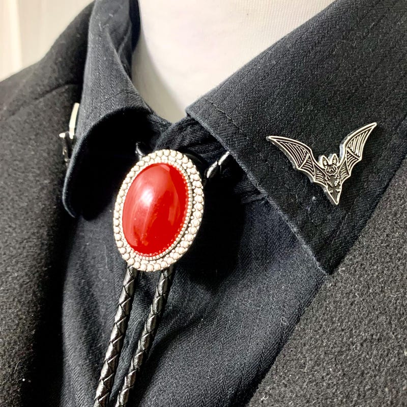 Mens Bolo Tie Red Stone - Etsy UK