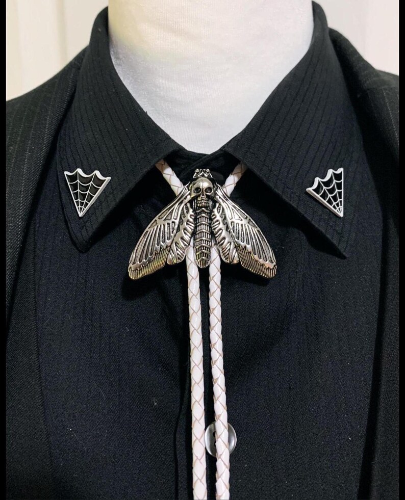 Moth Bolo Tie/ Whiteout - Etsy