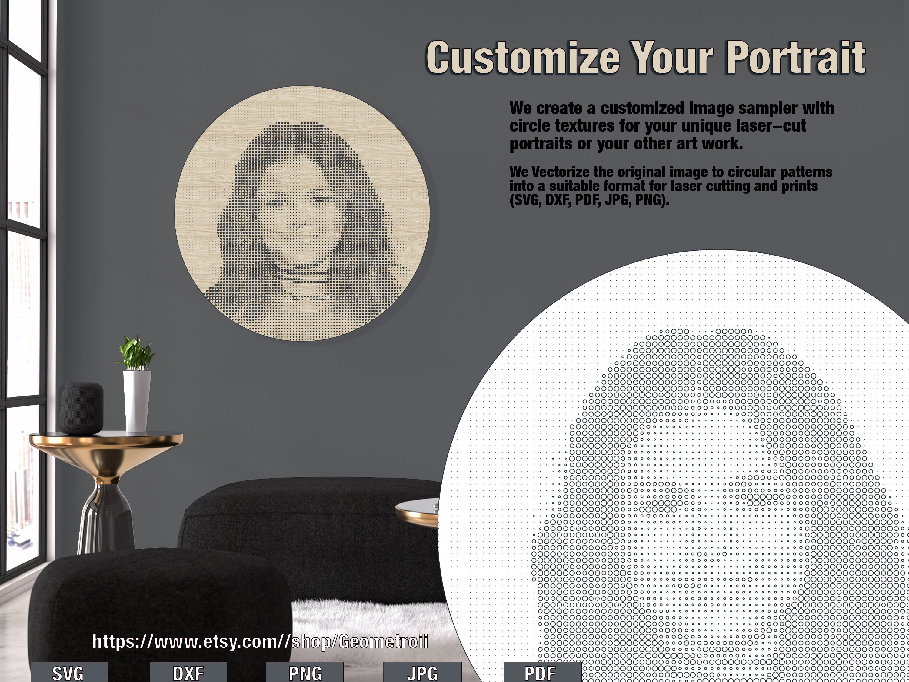 Custom Portrait Image Sampler Portrait Print Portrait Laser - Etsy