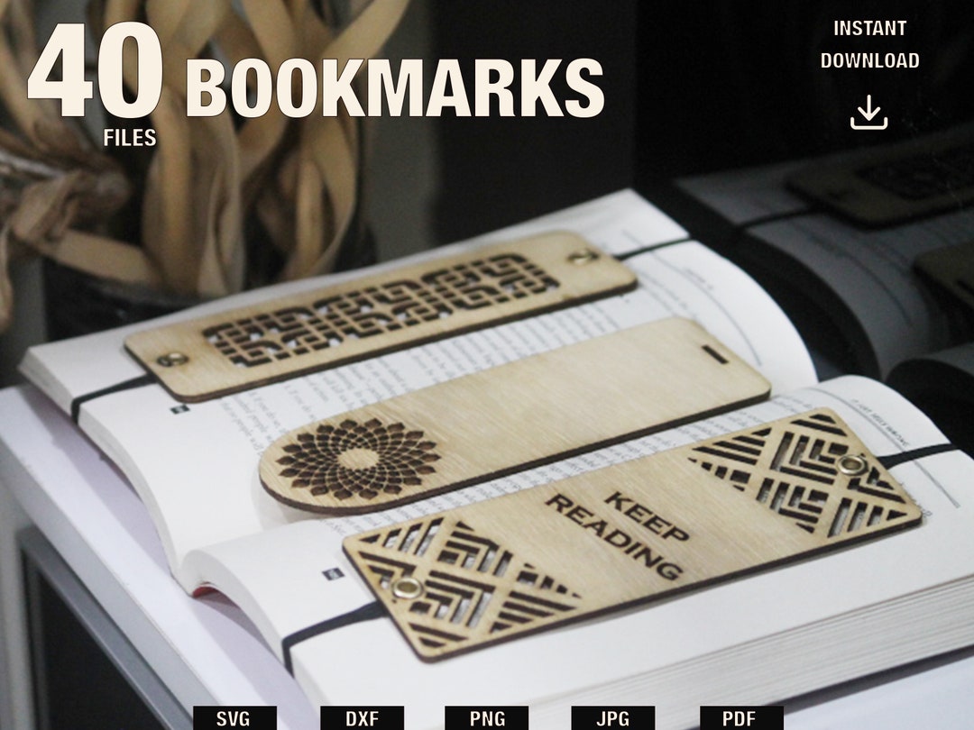 40 Bookmarks SVG Bundle, Laser Cut File, Laser Engrave, Bookmarks Svg ...