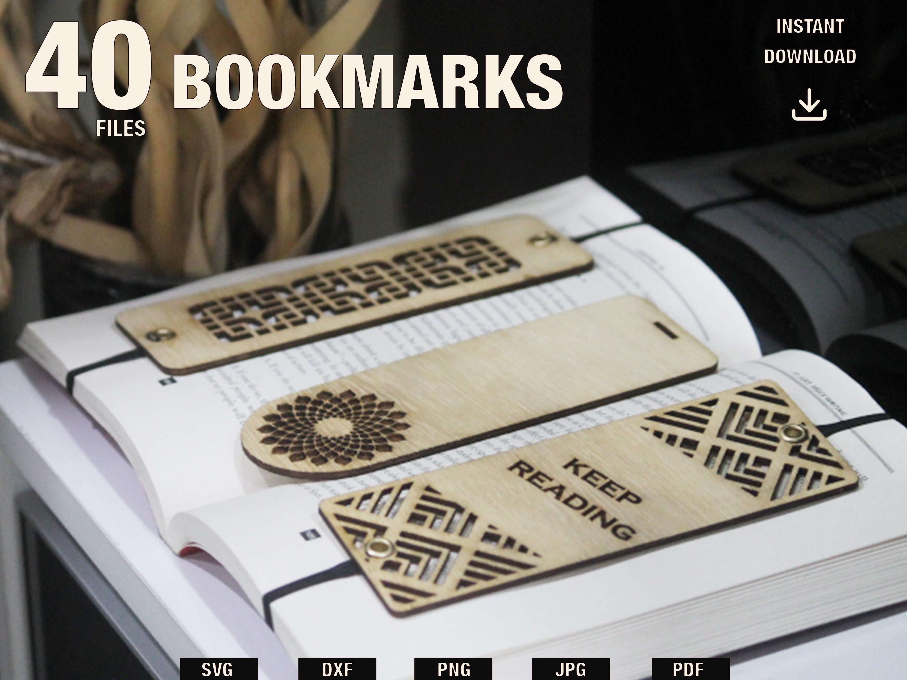 40 Bookmarks SVG Bundle, Laser Cut File, Laser Engrave, Bookmarks Svg ...
