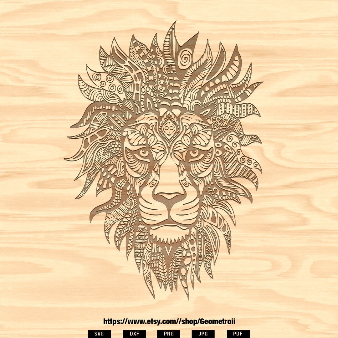 Lion SVG, Lion Zentangle Art, Lion Head Pattern, Lion Face Svg, Lion ...