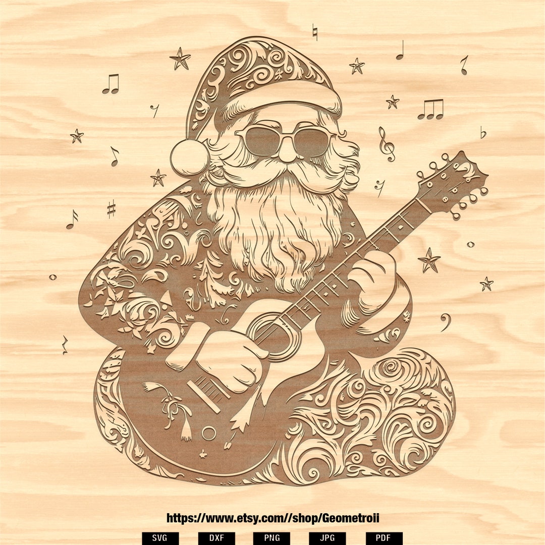 Singing Santa SVG Bundle, Christmas Santa SVG, Cool Santa, Christmas ...