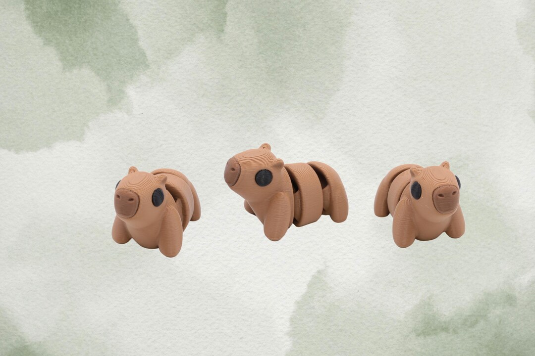 Mini Capybara Set 3D Print Fidget Toy Movable Capybara Mini Figures ...